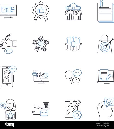 Enterprise Relationships Line Icons Collection Collaboration