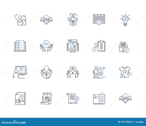 Marketing Strategy Outline Icons Collection Brand Promotion Advertising Targeting