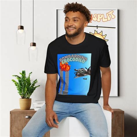 Bombardino Crocodilo T Shirt Memes Italian Brainrot Meme Tshirt Mens