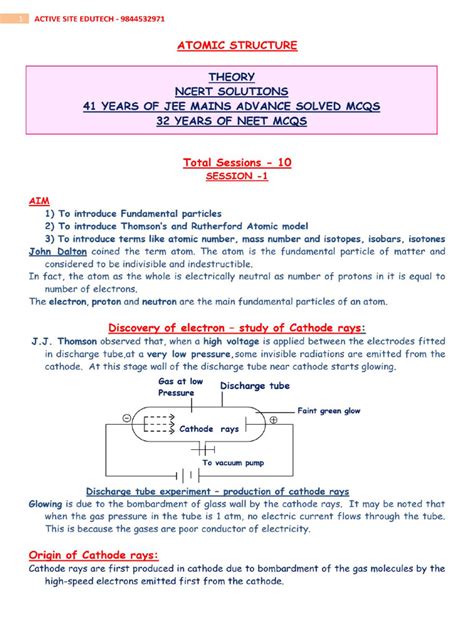 Atomic Structure Full Pdf