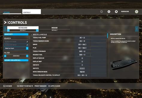 Microsoft Flight Simulator All Keyboard Controls Command