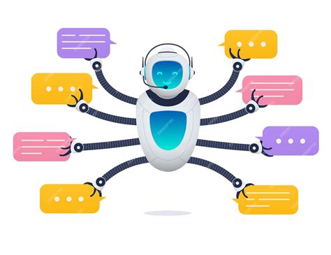 Premium Vector Chat Bot Robot Assistant For Customer Support Concept Of Virtual Consultant For