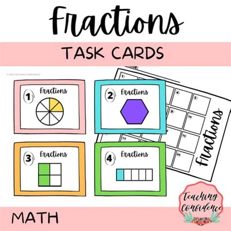Fractions Task Cards Elementary Math By Teaching Confidence Tpt