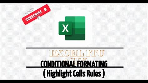 Conditional Formating Highlight Cells Rules Youtube