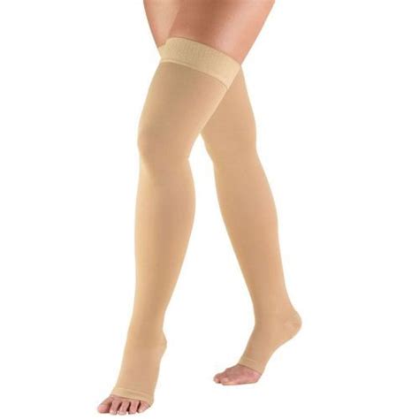 Truform Thigh High Compression Stocking Wsilicone Dot Top Open Toe 20