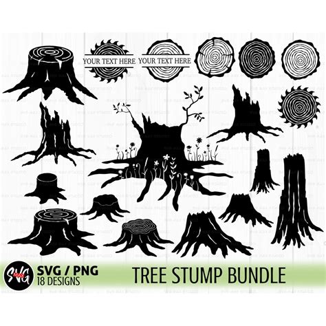 Tree Stump Svg Wood Slice Svg Tree Trunk Svg Wood Log Svg Tree Ring Svg Woodland Svg