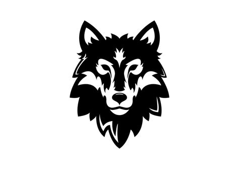 Wolf Head Icon Logo Flat Design Vector Black Wolf Head 21853872 Vector