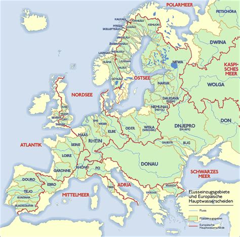 Rivieren Van Europa Kaart Vogels