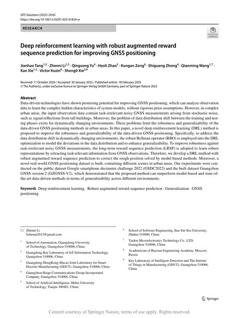 Deep Reinforcement Learning With Robust Augmented Reward Sequence Prediction For Improving Gnss