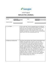 Reflective Note Template Docx CCNI Program REFLECTIVE JOURNAL Course CCNI Rekha