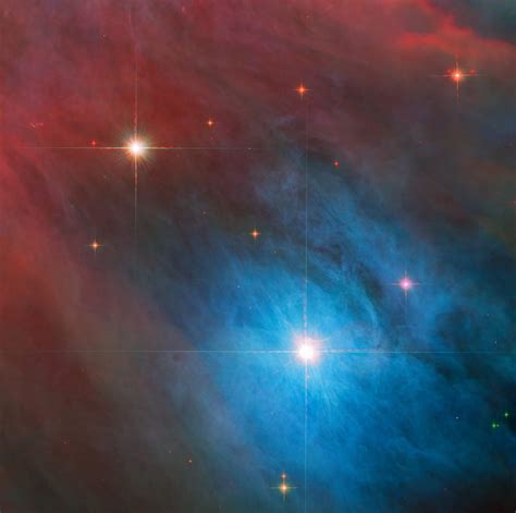 星雲を背景に輝く若き変光星ハッブル宇宙望遠鏡が撮影したオリオン座V372星