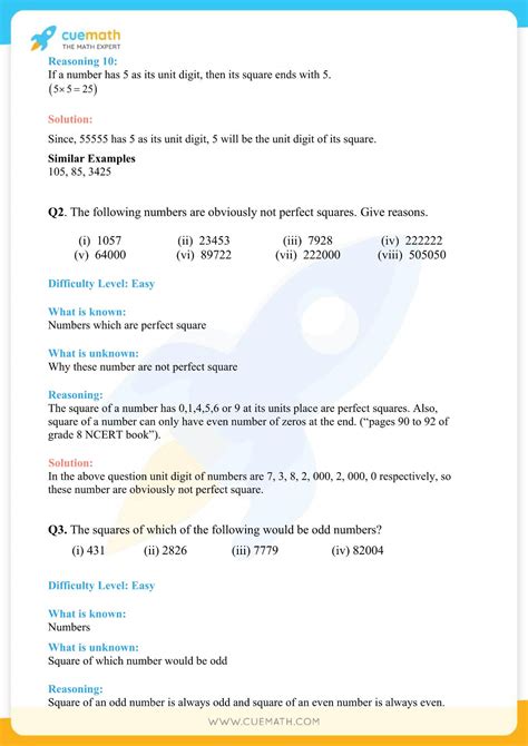 Ncert Solutions Class 8 Maths Chapter 6 Exercise 6 1 Squares And Square Roots