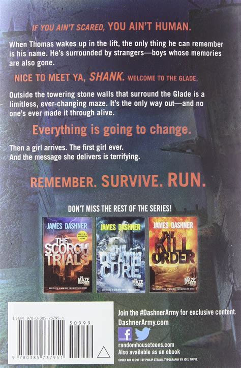 The Maze Runner Book Back Cover