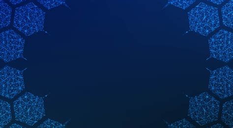 분자 구조는 선과 삼각형을 형성하고 육각점은 파란색 배경에 네트워크를 연결한다 추상 낮은 폴리 삼각형 점 선 다각형 샤인 블루