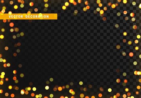 투명한 배경에 격리된 밝은 보케 조명의 테두리입니다 프리미엄 벡터