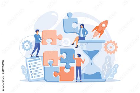 Project Management Business Process And Planning Workflow Organization Colleagues Working