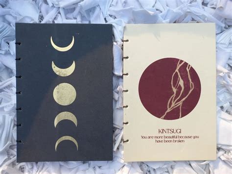 Japanese Stitch Gold Foil And Screen Printed Handmade Notebook At Rs