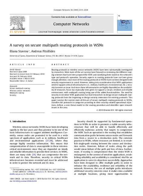 Pdf A Survey On Secure Multipath Routing Protocols In Wsns