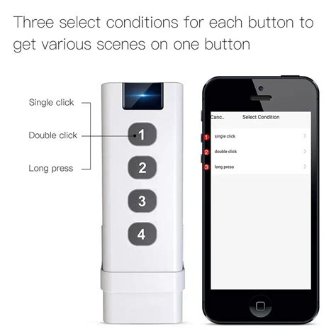 Tuya Zigbee Smart Wireless Scene Switch Remote Portable Home Automation Scenario Remote Control