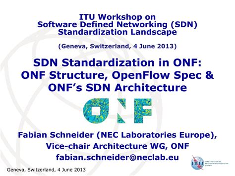 PPT SDN Standardization Landscape Workshop In Geneva PowerPoint Presentation ID 9144992