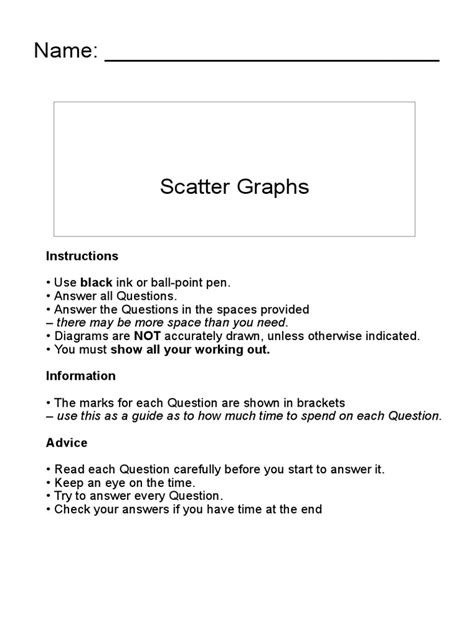 4 Scatter Graphs Pdf Scatter Plot