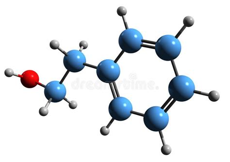 3d Image Of 2 Phenylethanol Skeletal Formula Stock Illustration