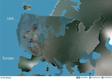 Are The Usa And Europe The Same Size Worldatlas Map Of Europe And
