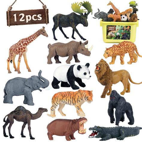 Safari Animal Toys Figures 12 Pcs Realistic Jumbo Wild