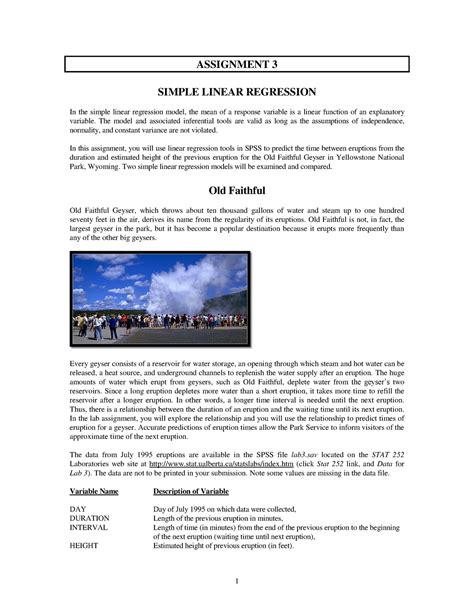 Asg3 Stat 252 Lab Assignment Fall 2019 Assignment 3 Simple Linear Regression In The Simple