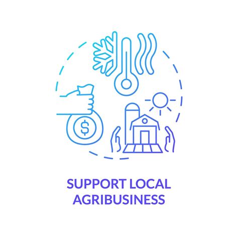 Gradient Support Local Agribusiness Icon Representing Heatflation Concept Isolated Vector