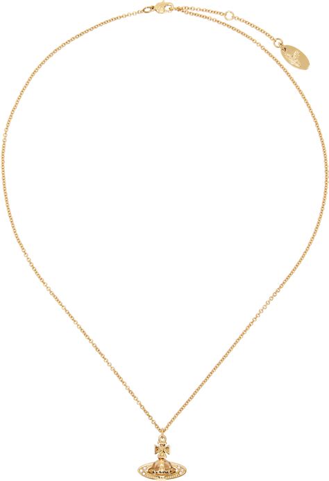Vivienne Westwood Gold Pina Small Bas Relief Pendant Necklace Vivienne