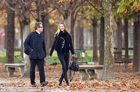 Hugh Grant Accompanies Pregnant Anna Eberstein On Paris Stroll Daily