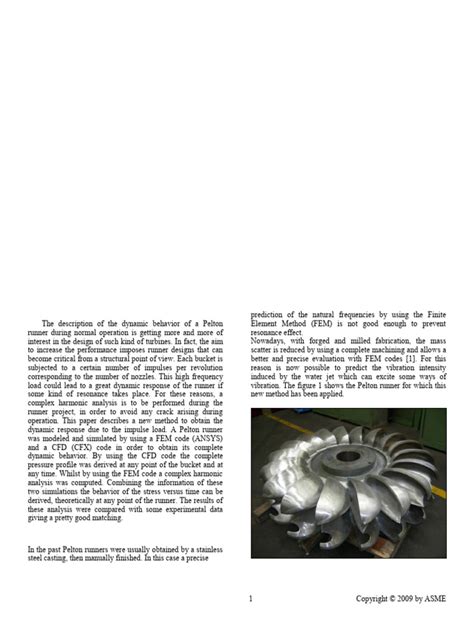 A New Method For Dynamic Analysis Of Pelton Runners Using Cfd Fem Interaction Pdf Fourier