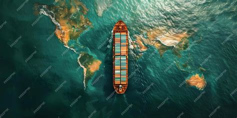 Premium Photo Global Supply Chain And Logistics Conceptual Visualization With Map And Cargo