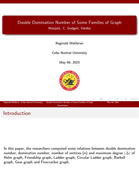 Double Domination Number Of Some Families Of Graph Pdf Vertex