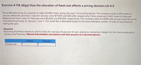 Solved Exercise 4 11a Algo How The Allocation Of Fixed