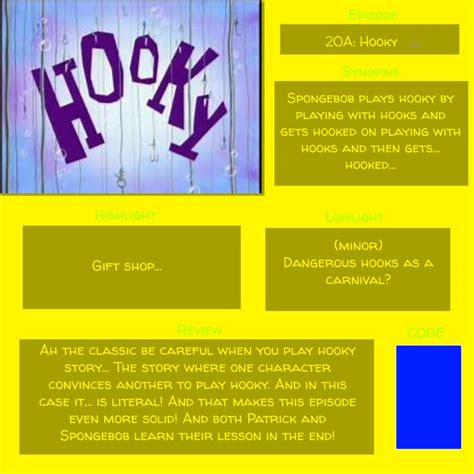 Spongebob Episode 20a S1 E40 Hooky Review By Vengefulvulpine On