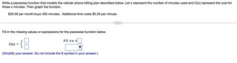Solved Write A Piecewise Function That Models The Cellular Chegg