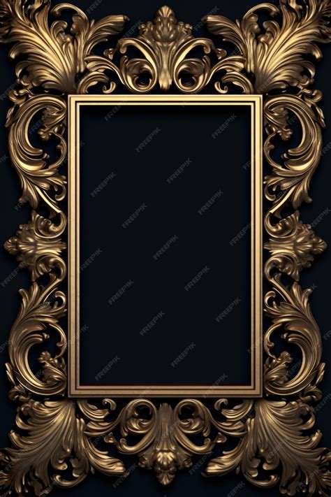 Premium Photo Elegant Gold Frame Against A Black Background Perfect