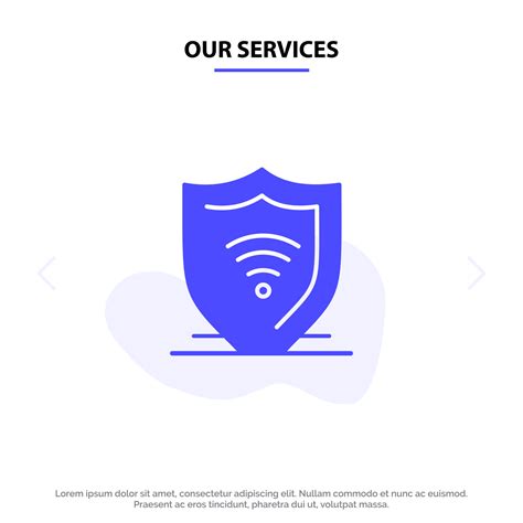 Our Services Internet Internet Security Protect Shield Solid Glyph Icon Web Card Template