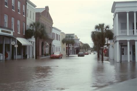 Flood On A City Street Neural Network Ai Generated Stock Image Image