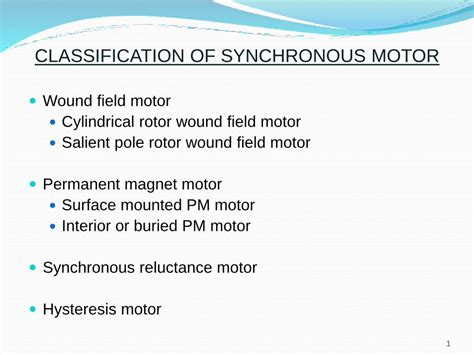 Pdf Classification Of Synchronous Motor · Separate Control Self Control 1 Hunting