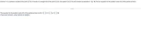 Solved The Equation For The Position Vector R T Of The Chegg