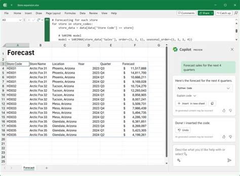 Copilot Support For Python In Excel