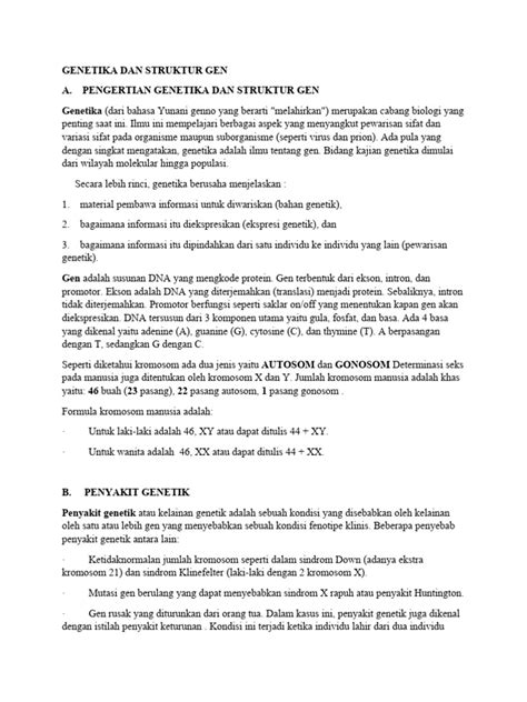 Genetika Dan Struktur Gen Pdf