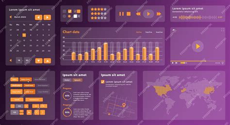 Premium Vector A Modern Set Of Ui Elements That Includes Various Graphic Components For