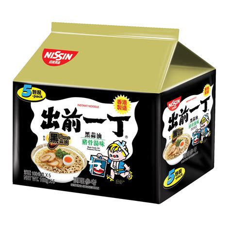 【nissin日清】出前一丁速食麵 5入 袋 麻油味、黑蒜油豬骨濃湯味、北海道味噌豚骨湯味、九州濃湯豬骨湯味 蝦皮購物