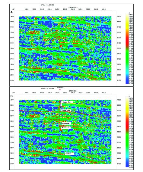 A Seismic Attribute Instantaneous Frequency Showing The Bright Spots Download Scientific