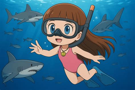 Robin Snyder The Powerpuff Girls Swim With Shark By Tgvduplexjoel255