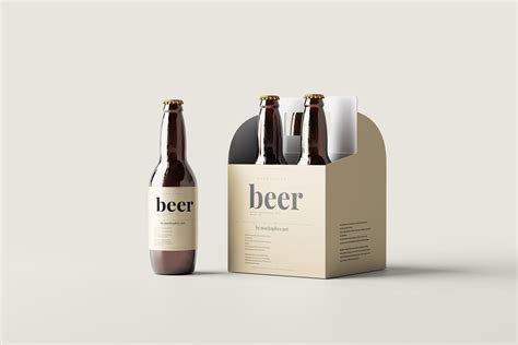 Beer Four Pack Carrier Box Mockups Illustration Par Pmvchamara